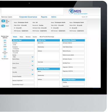 Features of e-MDS - Service User Record system for care providers | emds